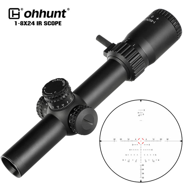 ohhunt® LR 1-8X24 Compact Rifle Scopes SFP 1-8x LPVO Optics 30mm Tube