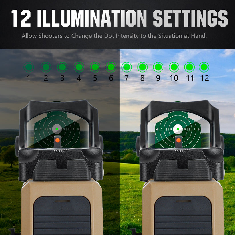 ohhunt® 2 MOA Shake Awake Micro Green Dot Sight with RMR Footprint Mou