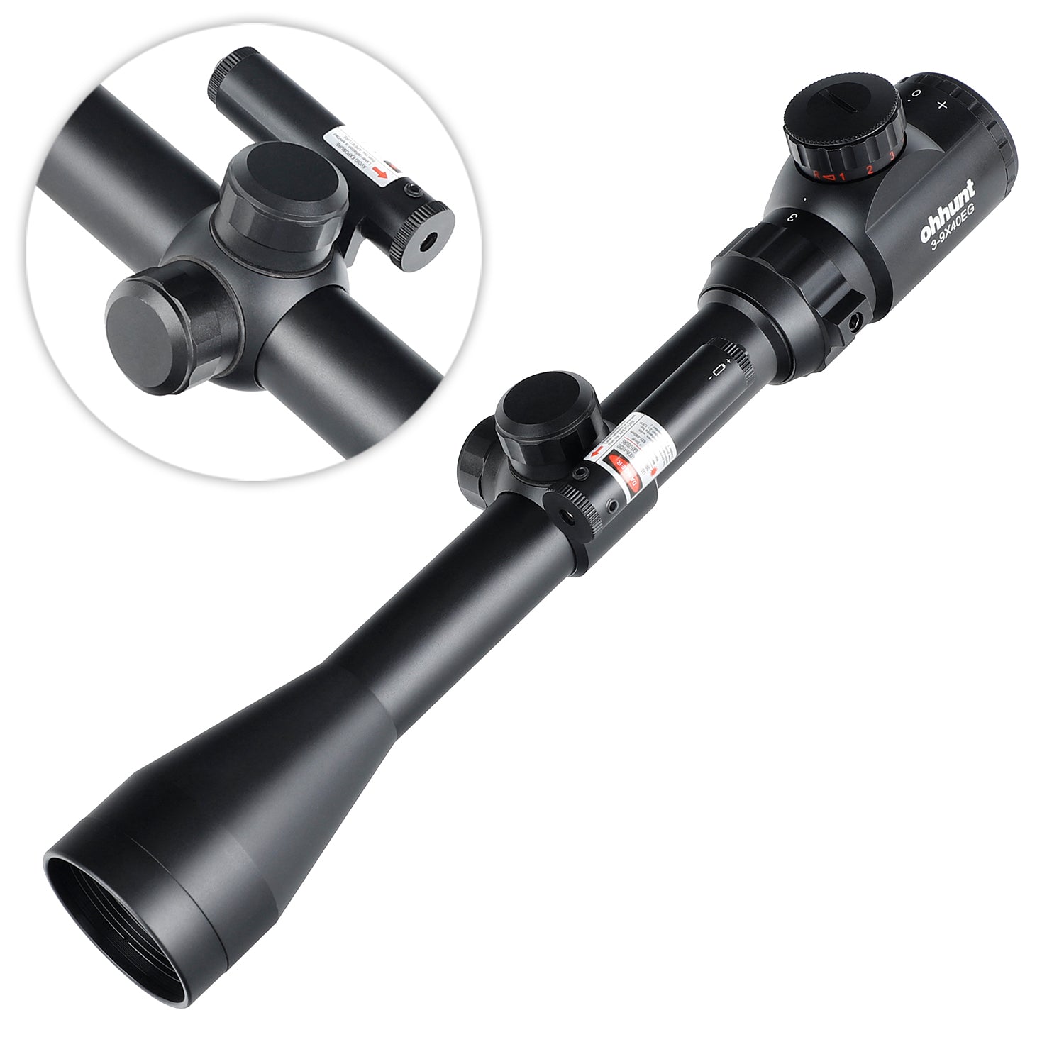 ohhunt® 3-9X40 EG Combo Rifle Scope 5 Level Red Green Rangefinding Ret