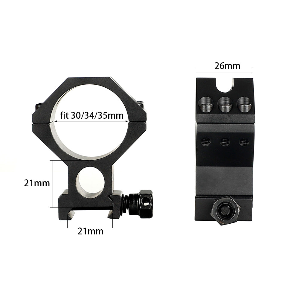 ohhunt® 35mm Picatinny Scope Rings with Gasket for 30mm 34mm Dia - Hig