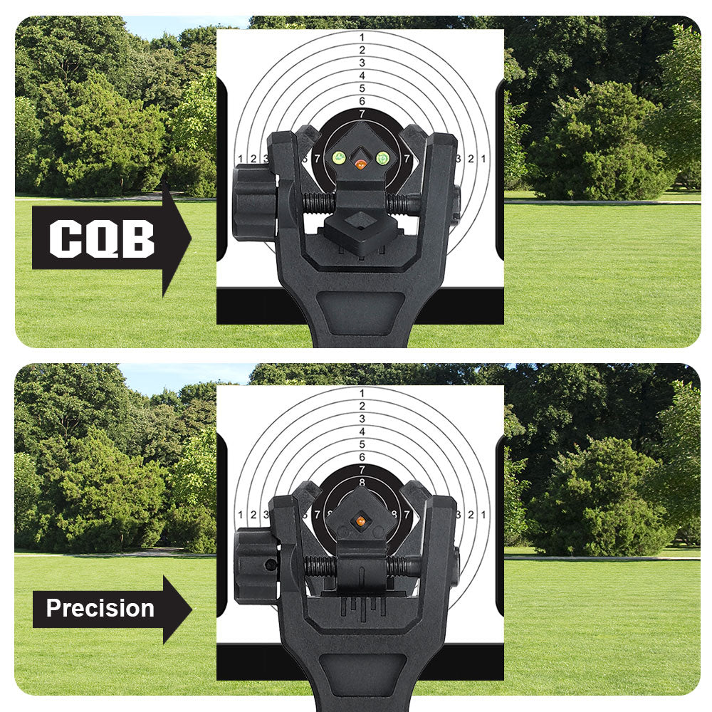 ohhunt 45 Degree Offset Flip Up Front and Backup Rear Sights with Gree
