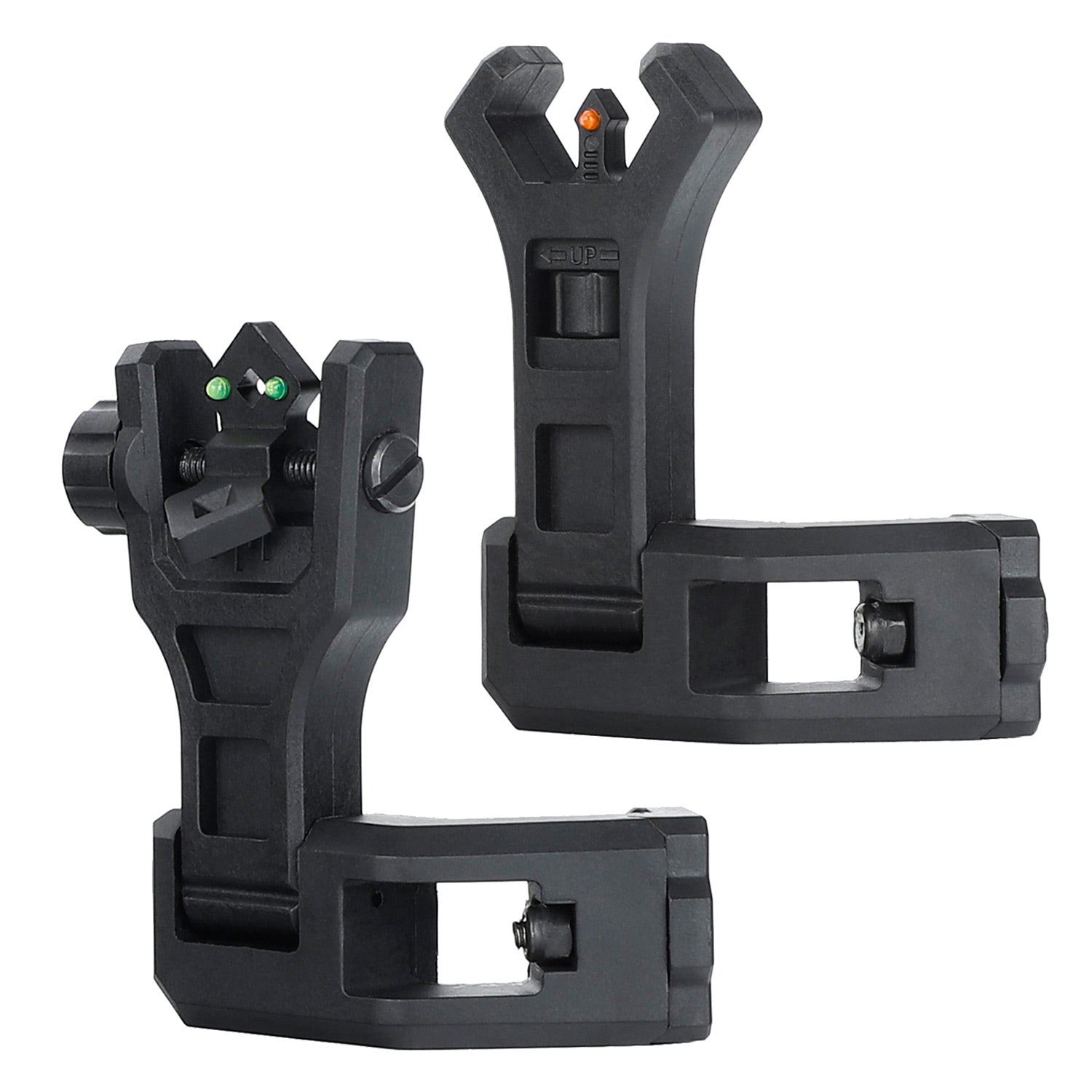 ohhunt 45 Degree Offset Flip Up Front and Backup Rear Sights with Gree