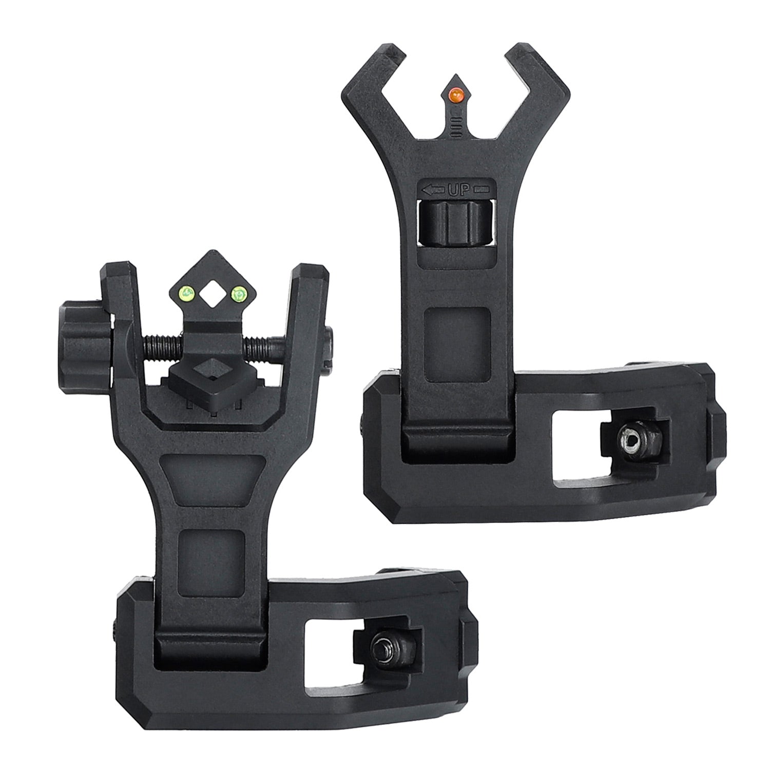 ohhunt 45 Degree Offset Flip Up Front and Backup Rear Sights with Gree