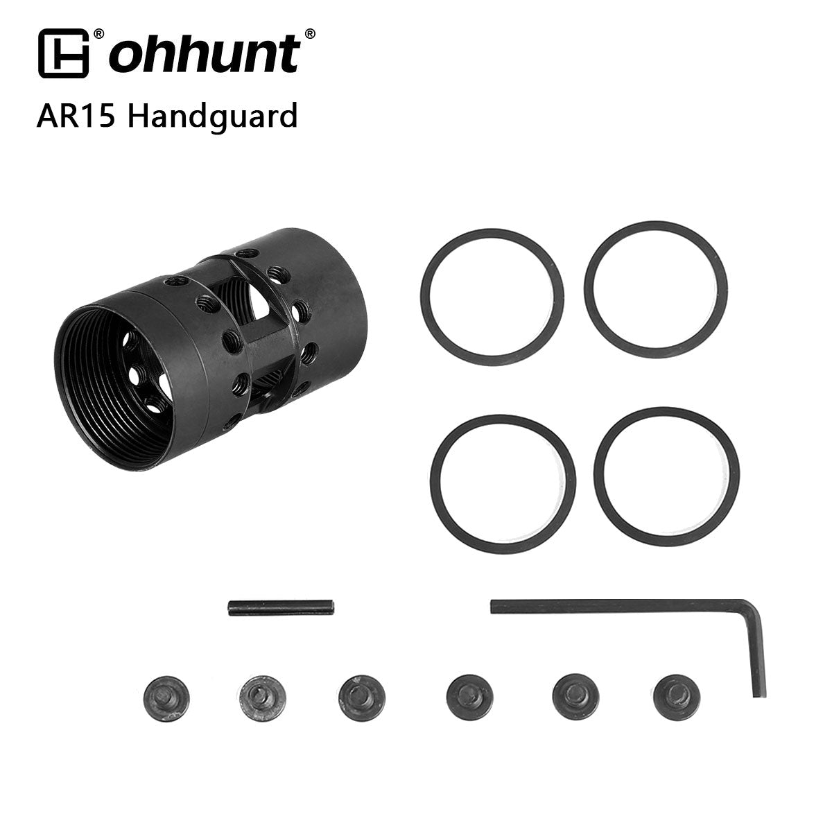 ohhunt® AR15 M-lok Free Float Handguard with Steel Barrel Nut - 15 inc