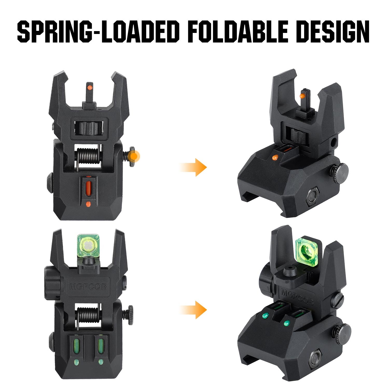 Angled Ohhunt 45 Degree Flip Up Sights - Low Profile Backup For Optics ...