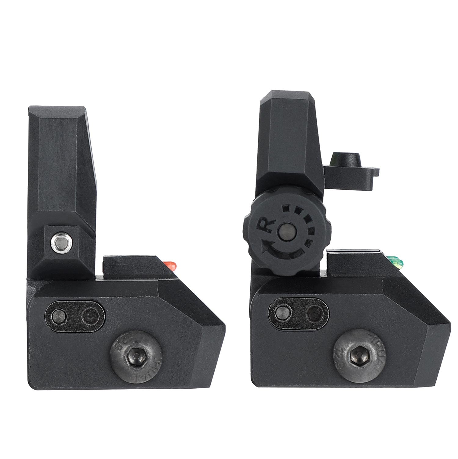 ohhunt® Flip Up Front Rear Sights with Green Red Fiber Optics Dots