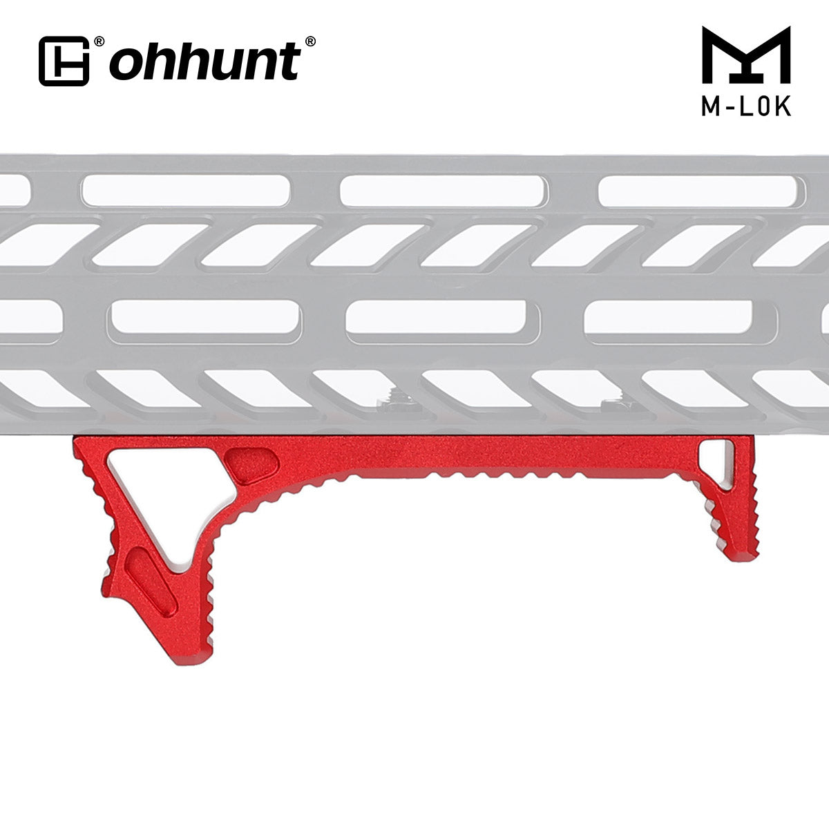 AR-15 Angled Foregrip Link Curved Handstop for M-Lok Handguard - Red ...