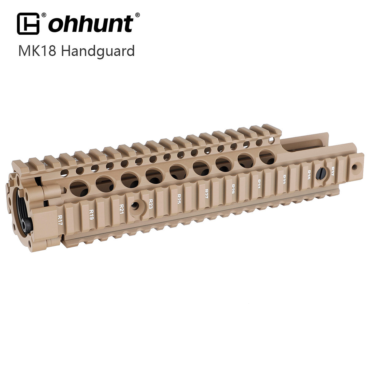 Desert Tan MK18 Quad Rail Handguard FSP Cutout Free Float Two-pieces D ...