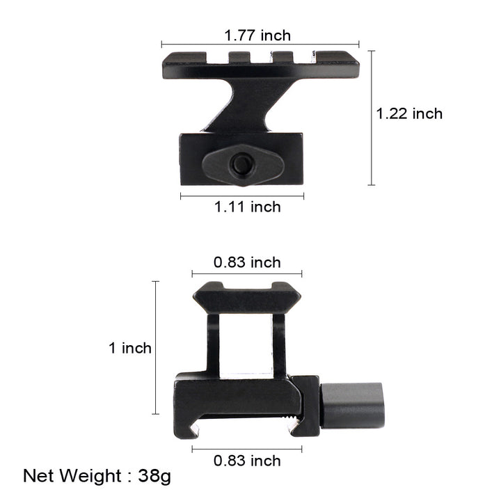 Ultra Cheap Picatinny Rail Riser Mount for Red Dot – ohhunt