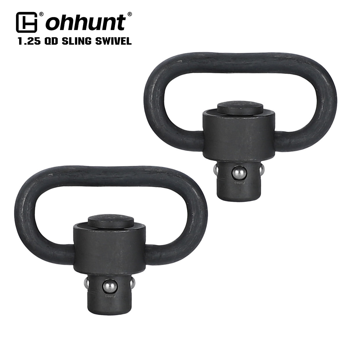 ohhunt® Heavy Duty 1.25" Push Button QD Sling Swivel MIL-Spec