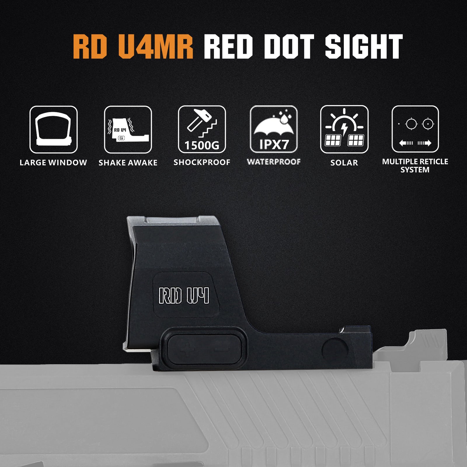 ohhunt® RD U4MR Extra-Large Window Shake Awake Red Dot Sight with Mult