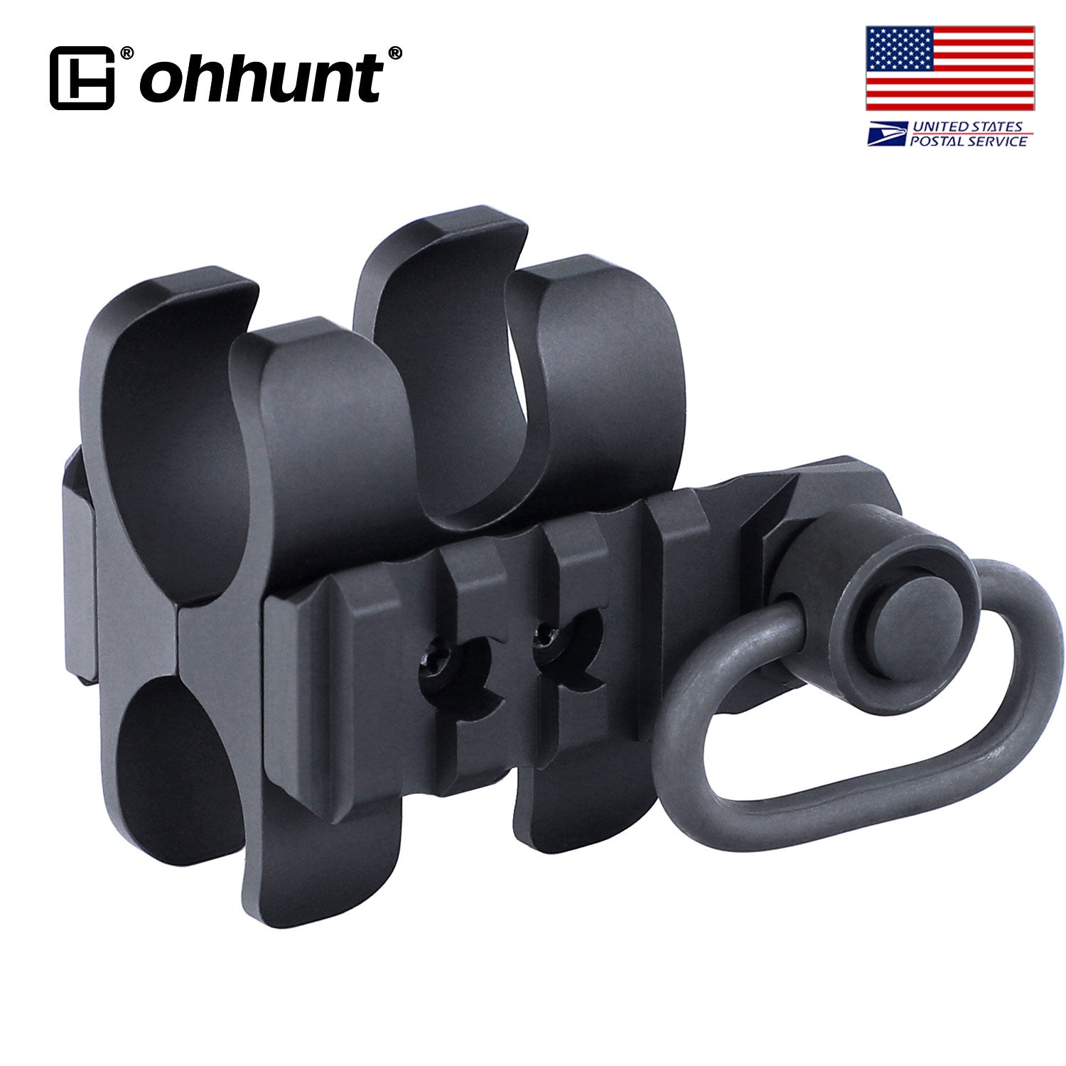 ohhunt® 12Ga Shotgun Barrel Clamp & Light Mount with 1.25" QD Sling Sw