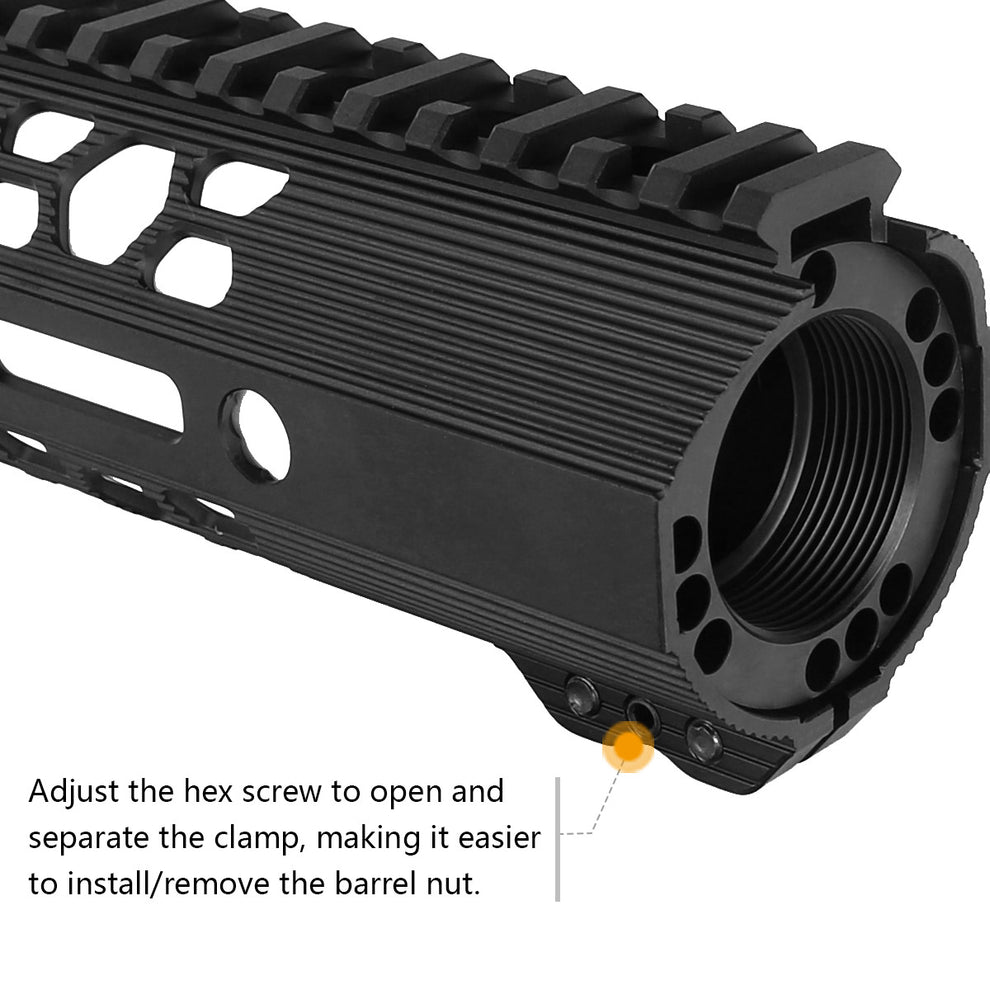 AR-15 Large Diameter 1.8" Free Float Handguard 7" 9" 10" 11" 12" 13.5 ...