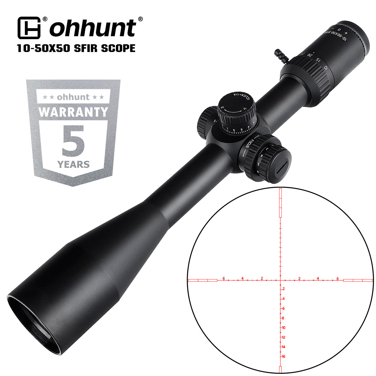 ohhunt® 10-50X50 SFIR Long Range Rifle Scope