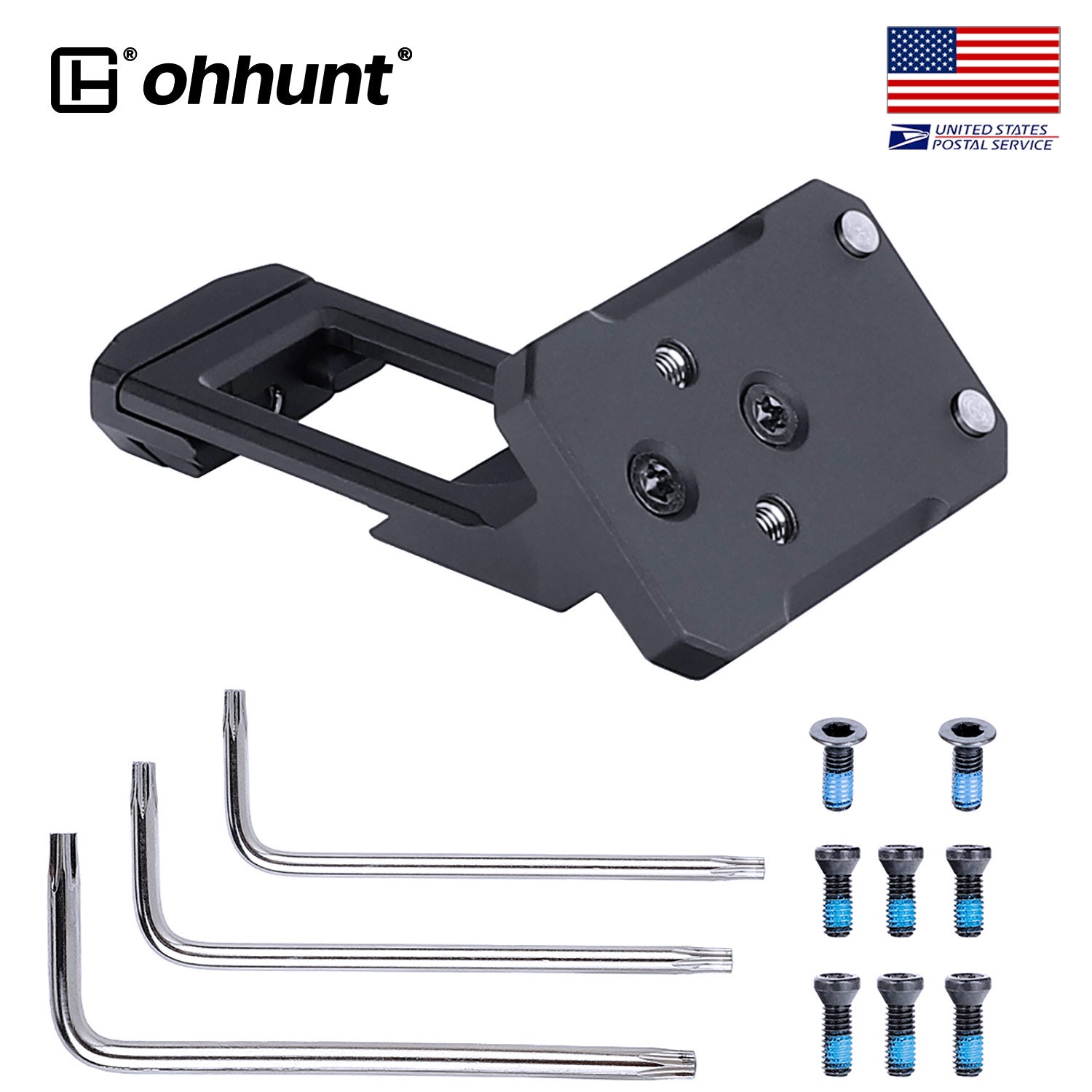 ohhunt® 45° Canted Picatinny Red Dot Adapter Plate fit for RMSc Footpr