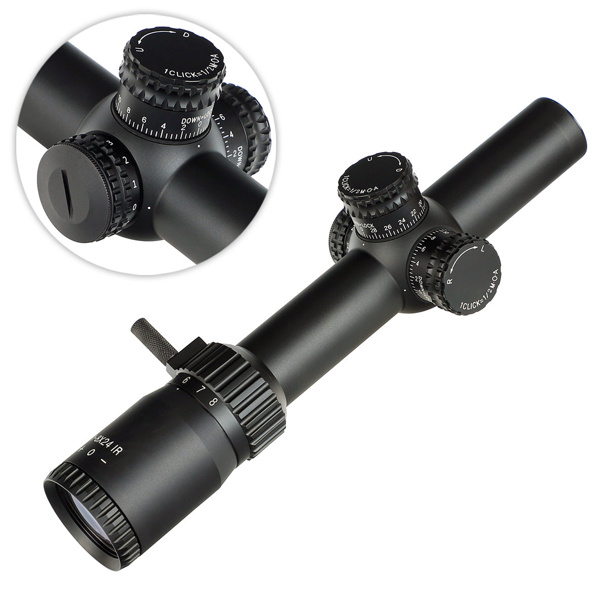 ohhunt® LR 1-8X24 Compact Rifle Scopes SFP 1-8x LPVO Optics 30mm Tube