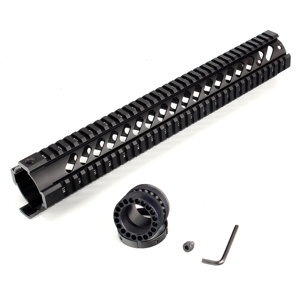 ohhunt AR-15 15 in Free Float Quad Rail Handguard With Barrel Nut