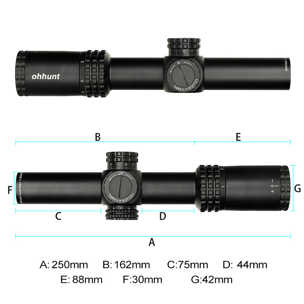 ohhunt® Guardian 1-6X24 Compact Rifle Scopes Tactical Optical Sight