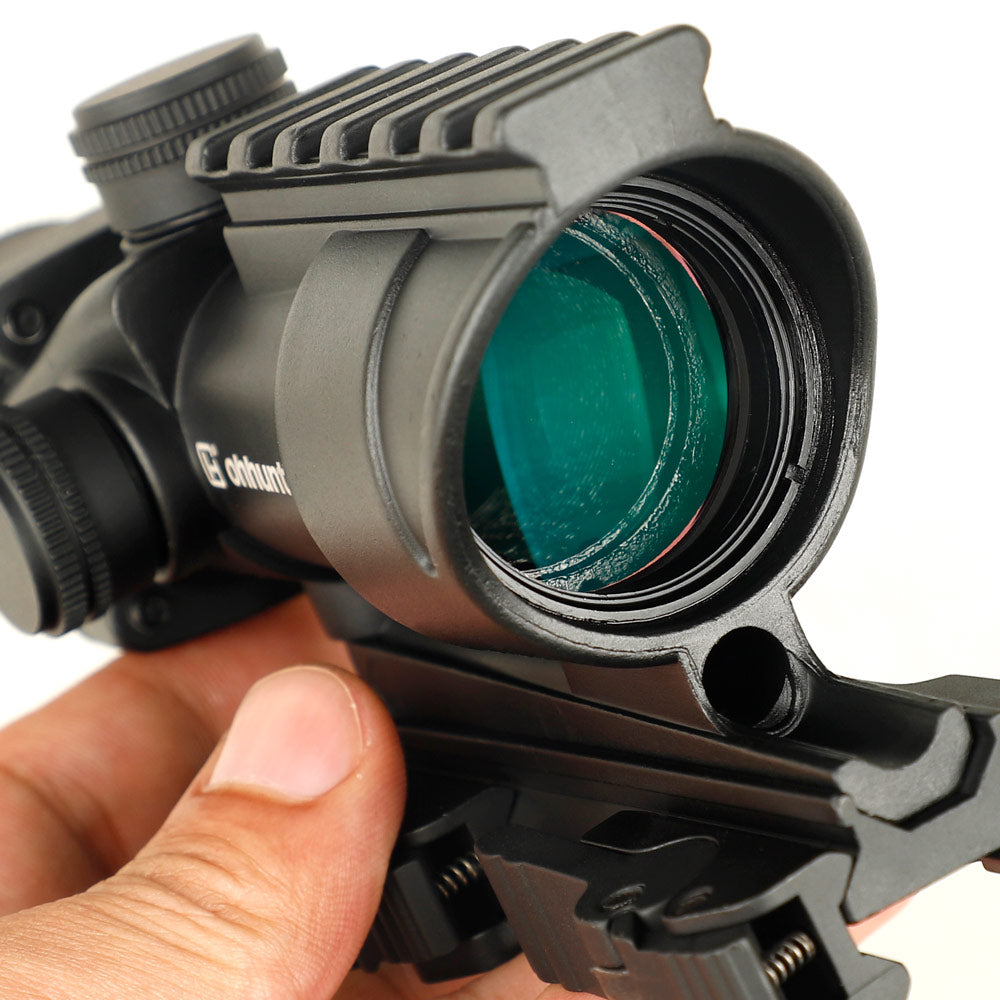 ohhunt 4X32 Rifle Scope Green Fiber Optic Illuminated Reticle With Top