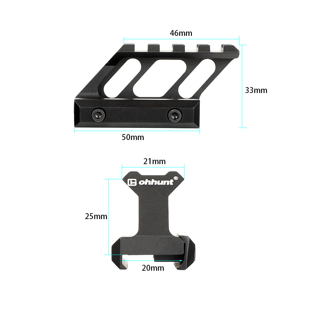 Ultra Cheap Picatinny Rail Riser Mount for Red Dot – ohhunt