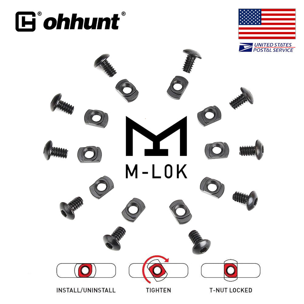 M-LOK Screw T-Nut Replacement Set mlok Hardware for Rail Sections 10-P – ohhunt