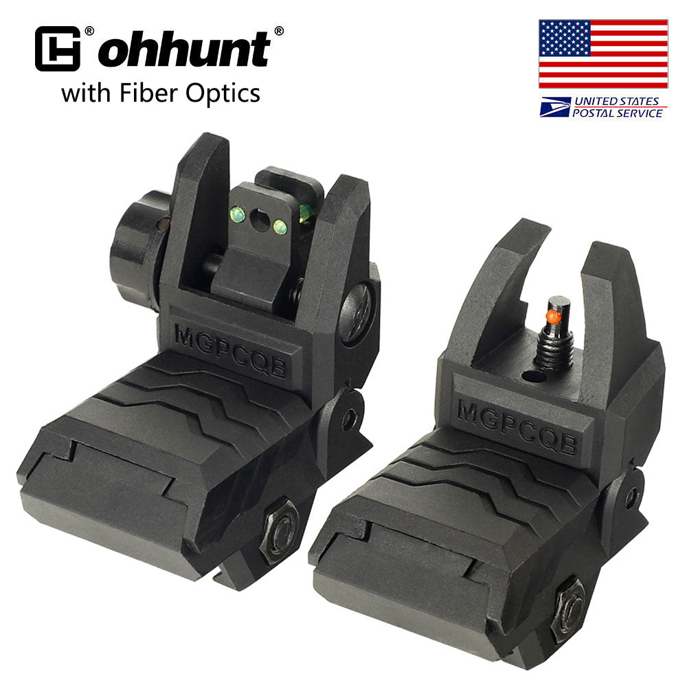 Ohhunt Model 4 AR 15 Tactical Flip Up Front Rear Sight Set Polymer ...