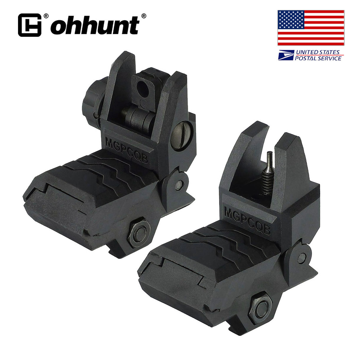ohhunt Polymer Fiber Optics Flip up Front Rear Sight Set fit Picatinny ...