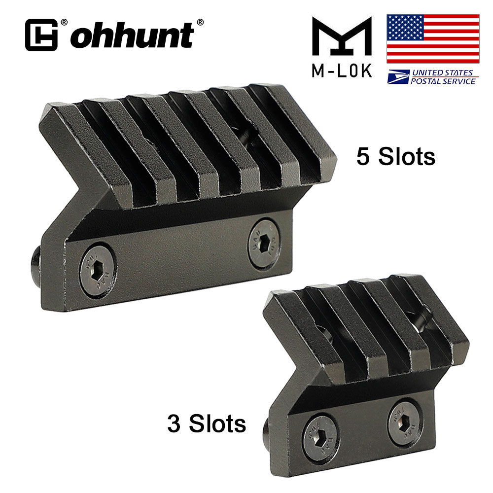 Super Solid M-LOK 45 Degree Offset Picatinny Rail Mount 3 Slots 5 Slots ...