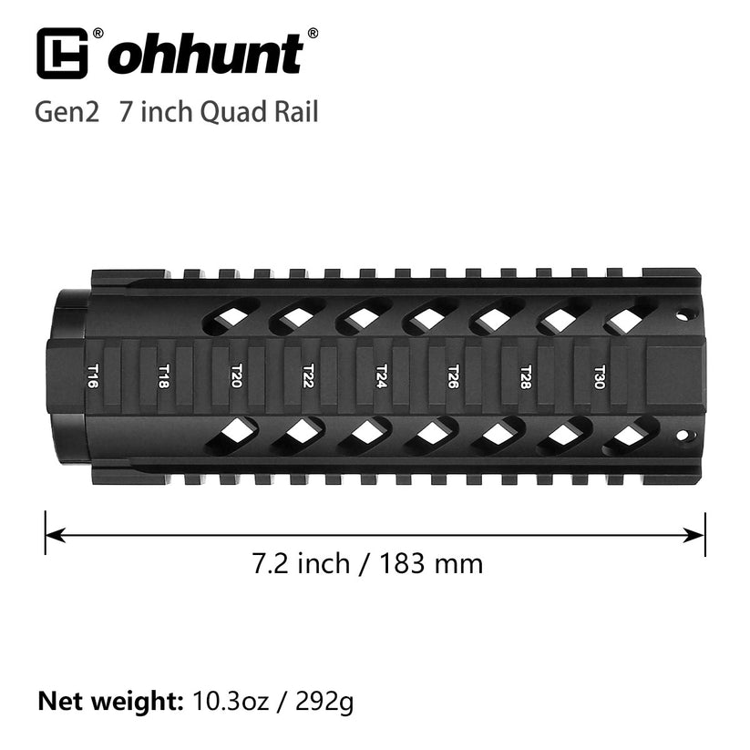 Ohhunt Gen2 AR-15 7 inch Free Float Quad Rail Handguard – ohhunt